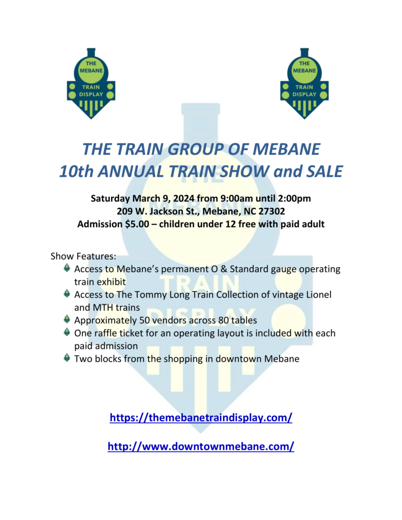 10th Annual Mebane Train Show - City of Mebane, NC