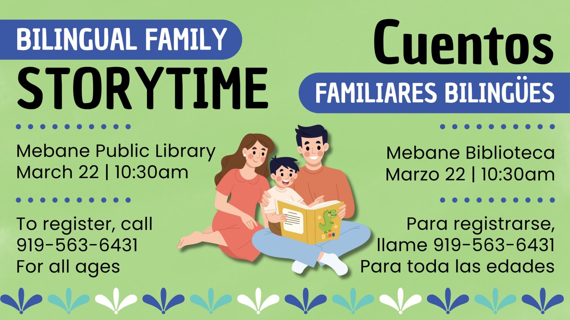 Bilingual Family Storytime - City of Mebane, NC